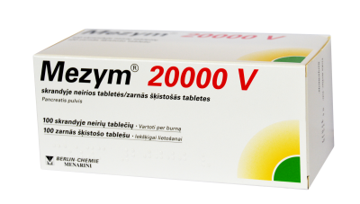 Mezym 20000 V tabletės, N100