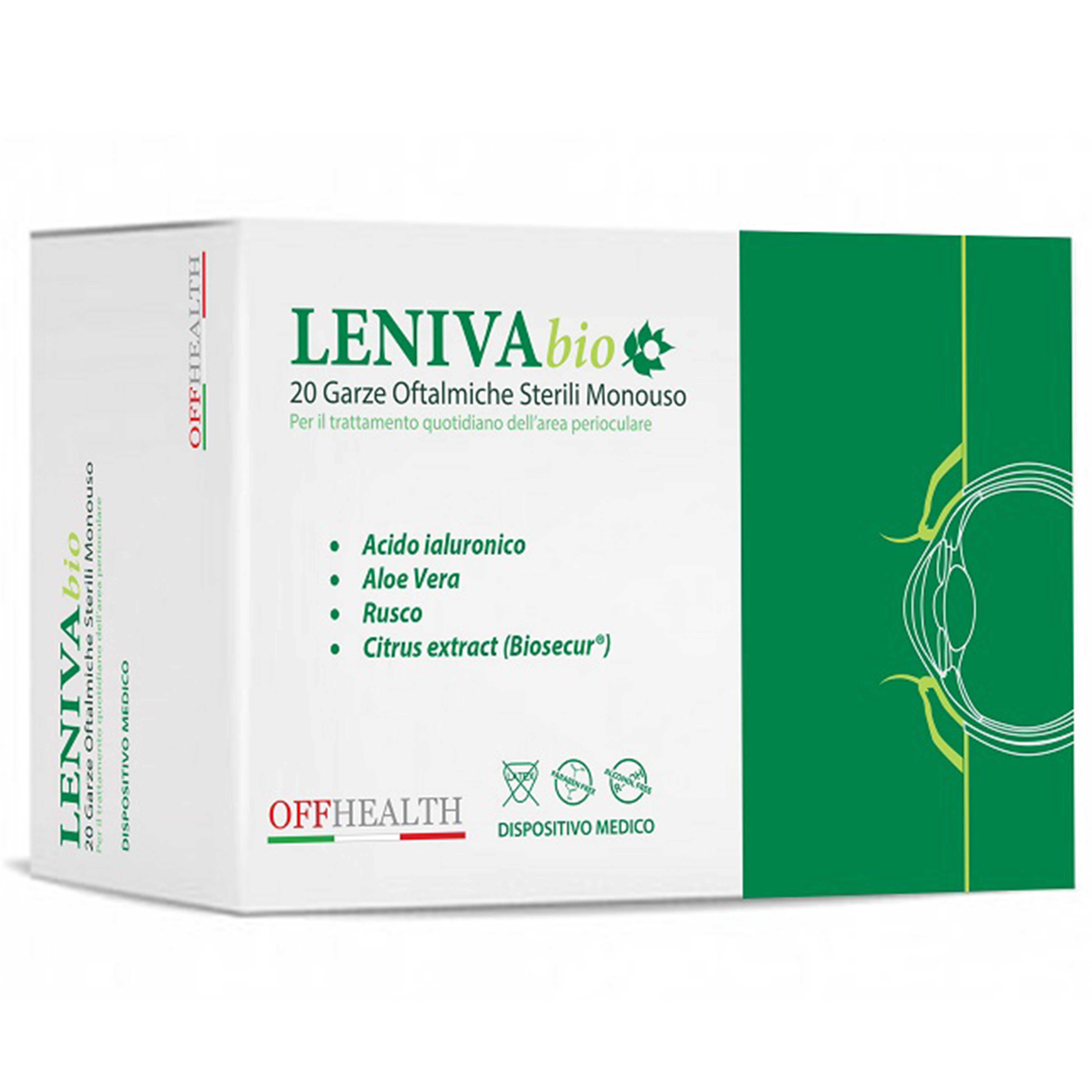 Sterilūs vienkartiniai akių tvarsčiai LENIVA BIO, 20 vnt ...