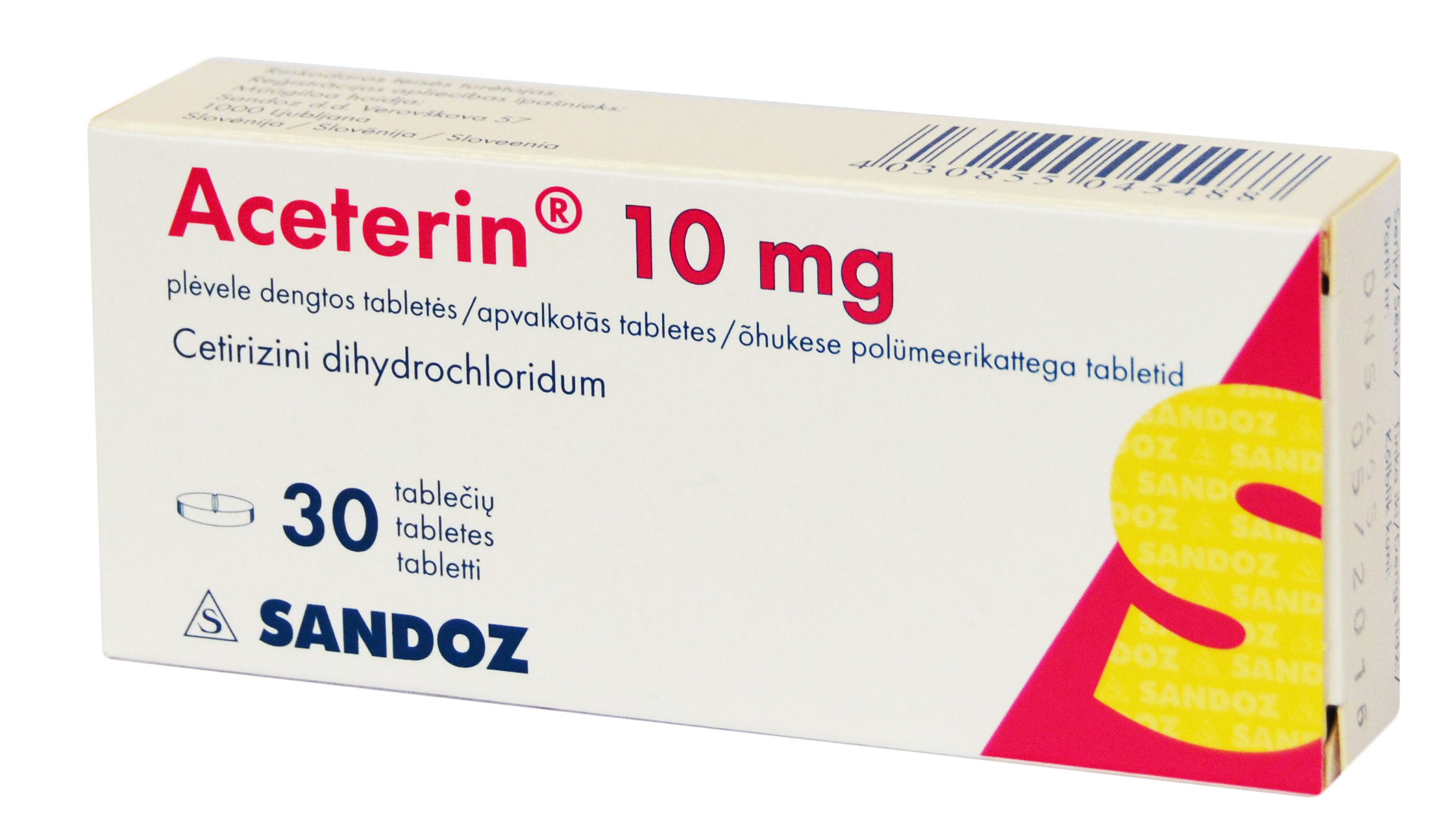 Aceterin 10mg tabletės N30