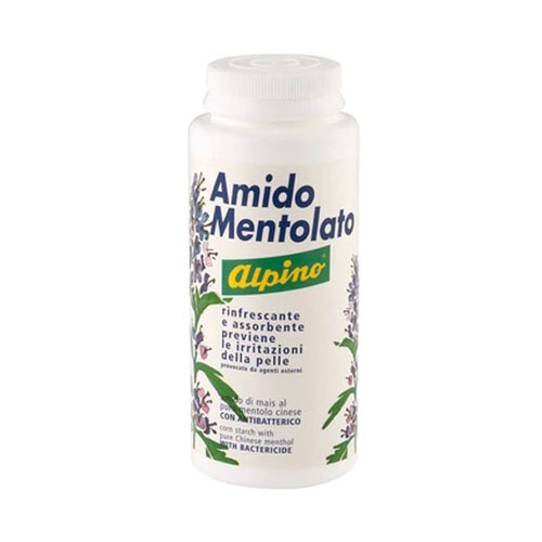 Sausas kremas Alpino Amido Mentolato nuo kojų prakaitavimo