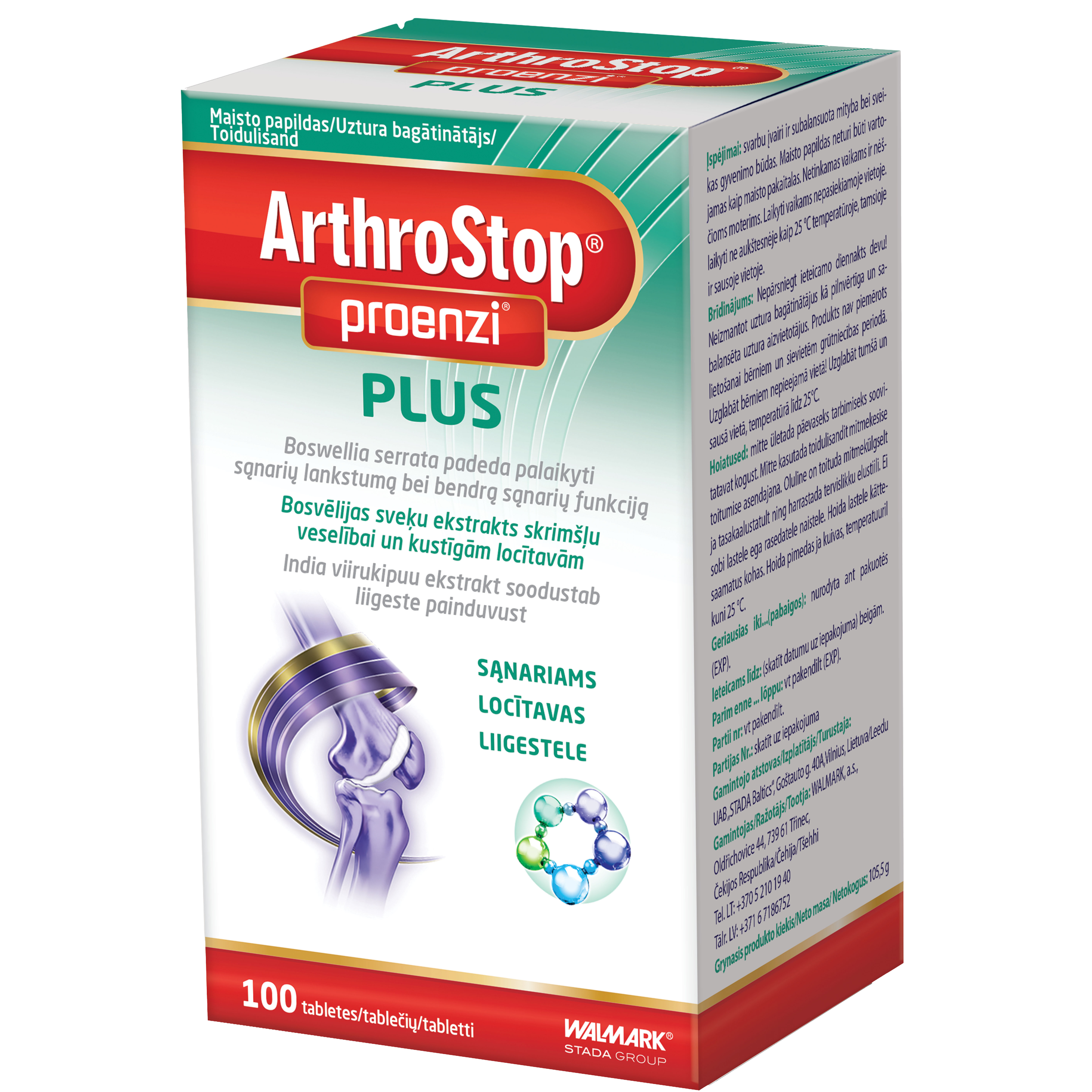 Sąnariams PROENZI ARTHROSTOP PLUS, 100 tab. | Internetinėje “MANO ...