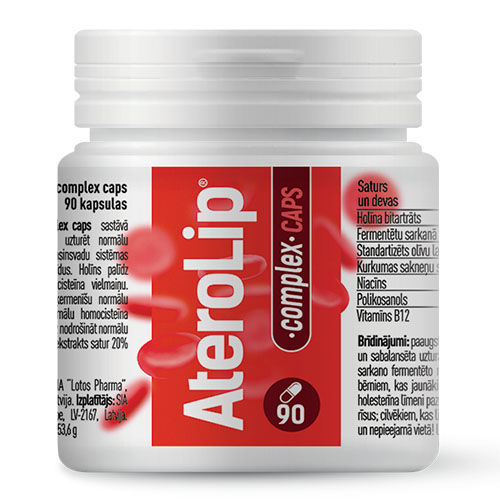 Širdžiai, kraujotakai, cholesteroliui ATEROLIP COMPLEX, 90 kap ...