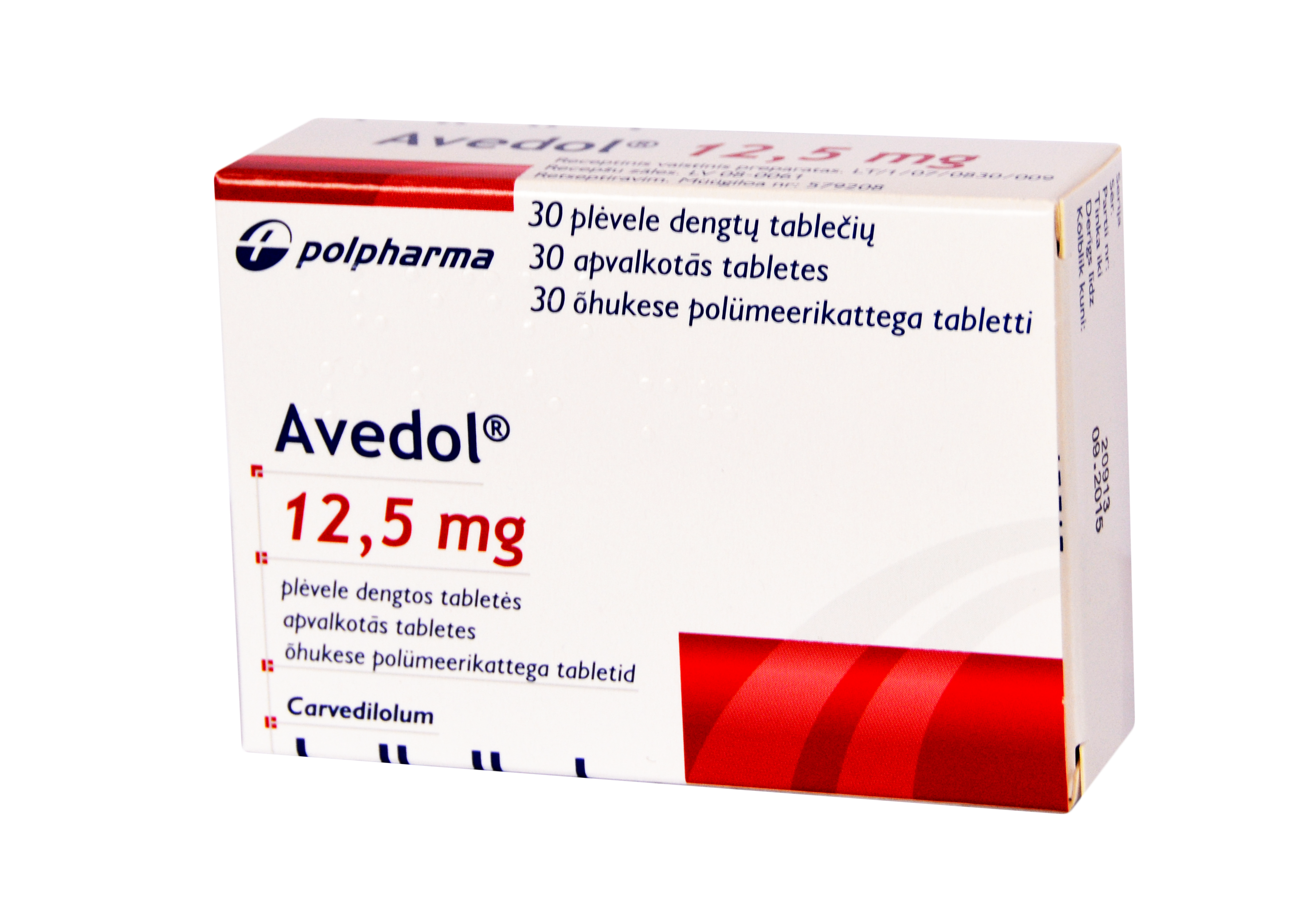 Avedol 12.5mg tabletės N30 | Internetinėje “MANO vaistinėje”