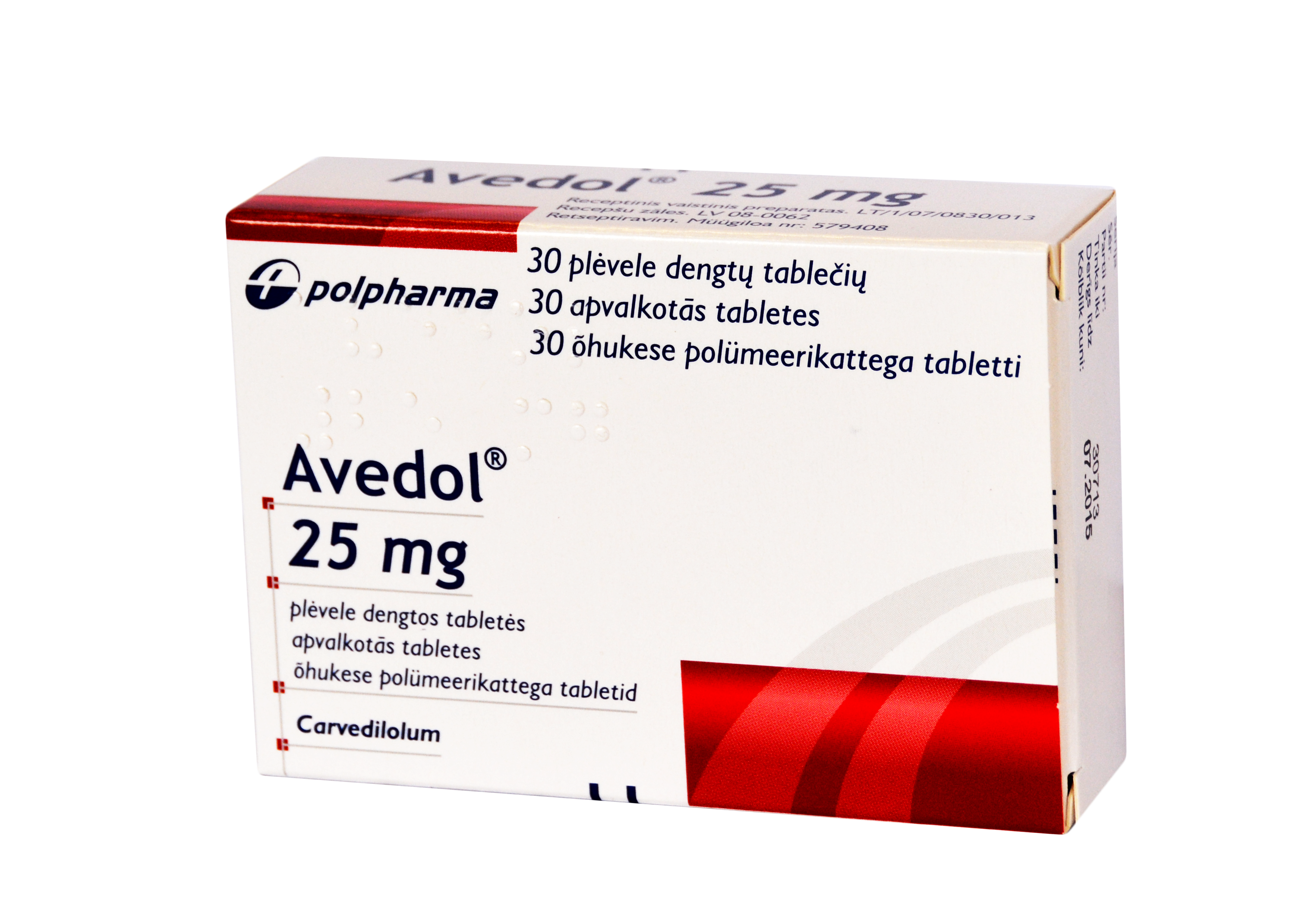 Avedol 25mg tabletės N30 | Internetinėje “MANO vaistinėje”