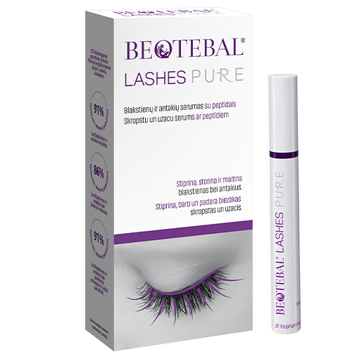 Blakstienų ir antakių serumas su peptidais BEOTEBAL LASHES PURE, 3 ml ...