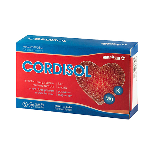 Kalis ir magnis CORDISOL, 60 kaps. | Internetinėje “MANO vaistinėje”