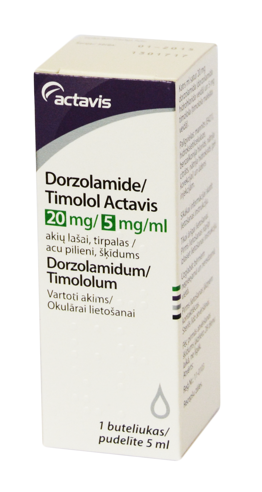 Dorzolamide/Timolol Actavis 20mg/ml akių lašai 5ml | Internetinėje ...