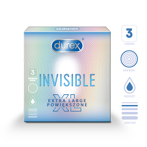 Durex Invisible XL N3 | Internetinėje “MANO vaistinėje”