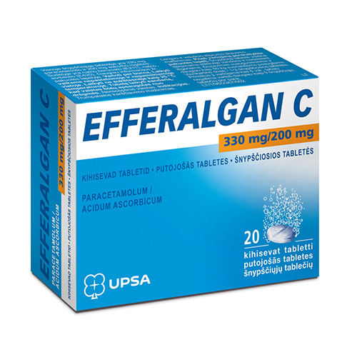 EFFERALGAN C 330 mg/200 mg šnypščiosios tabletės N20 | Internetinėje ...