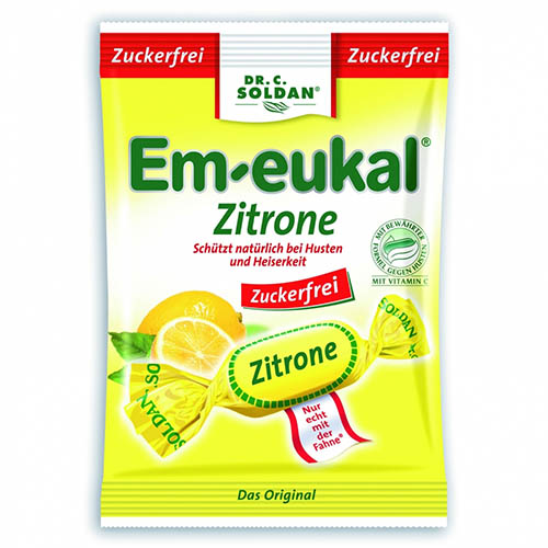 Citrinų skonio pastilės su vitaminu C ir saldikliais EM-EUKAL, 75 g I ...