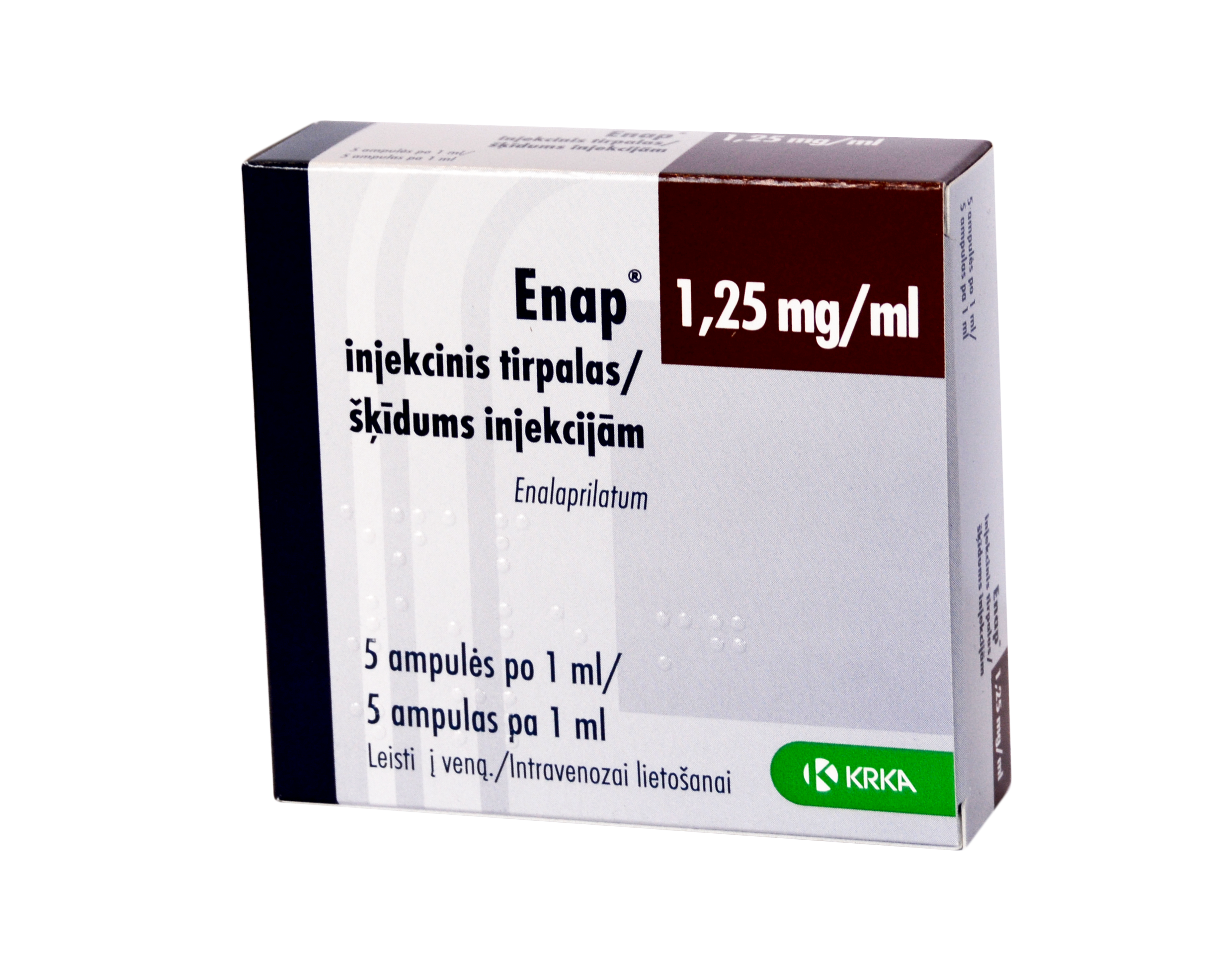 Enap 1.25mg/ml inj.N5 | Internetinėje “MANO vaistinėje”