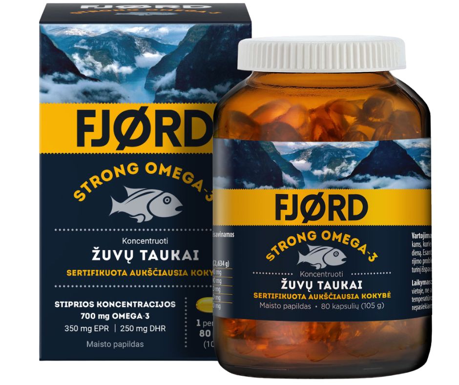 FJORD STRONG OMEGA - 3 žuvų taukai kapsulės N80 | Internetinėje “MANO ...