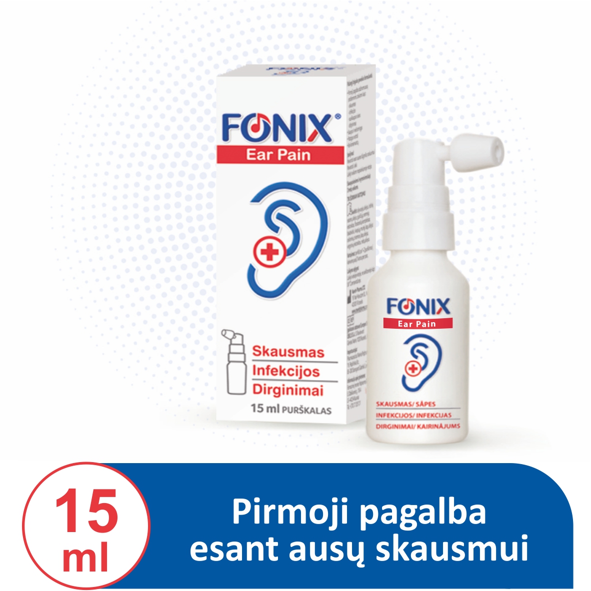 Fonix Ear Pain purškalas 15ml N1 | Internetinėje “MANO vaistinėje”