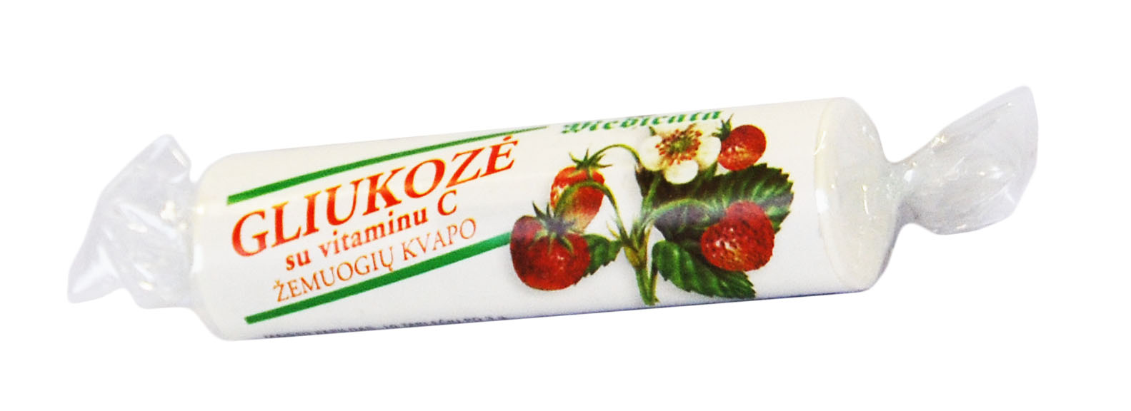 Gliukozė su vitaminu C, žemuogių skonio MEDICATA, 10 tab. I ...