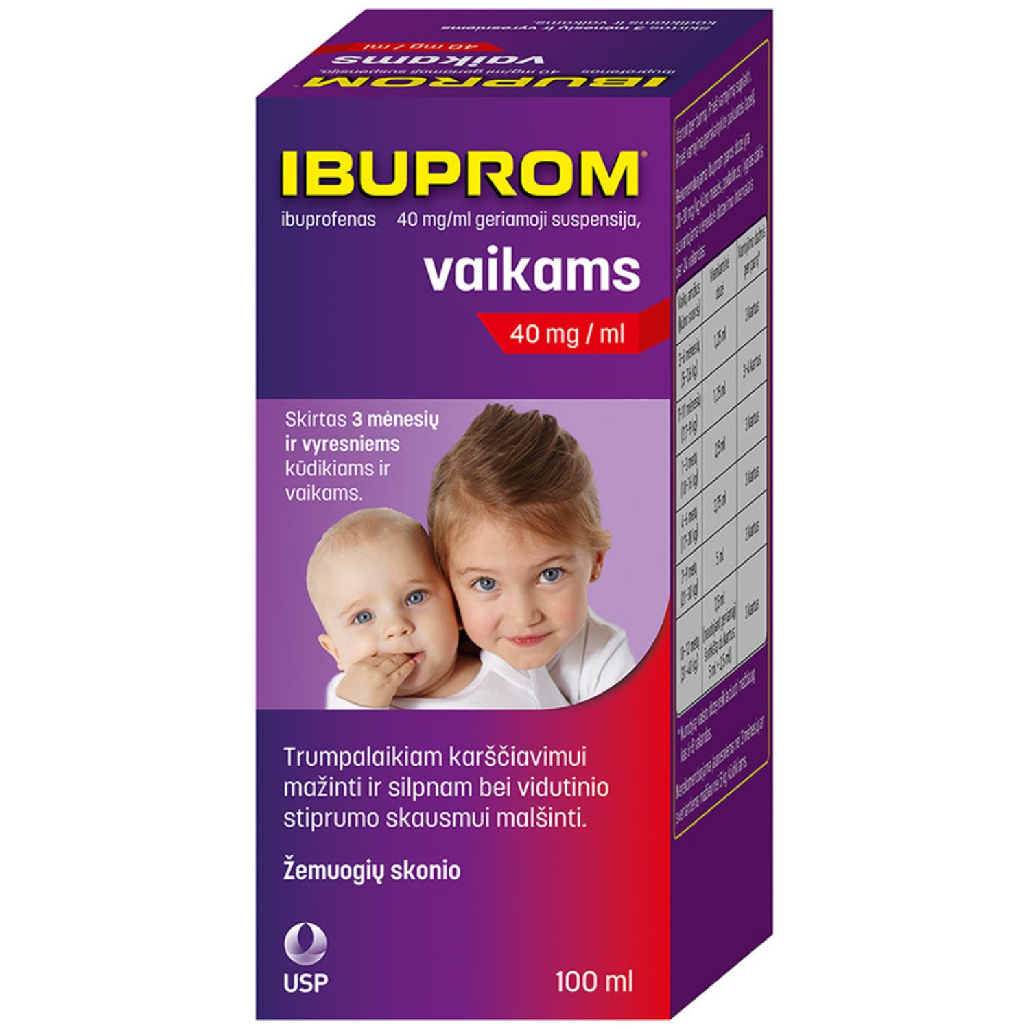 Geriamoji suspensija vaikams IBUPROM, 40 mg/ml, 100 ml | Internetinėje ...