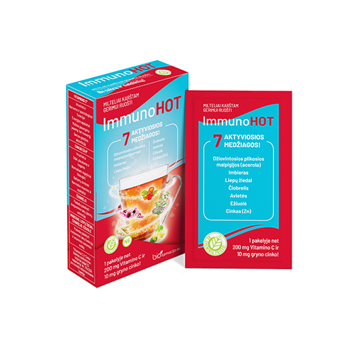 ImmunoHOT milteliai geriamajam tirpalui, maisto papildas imunitetui, N6