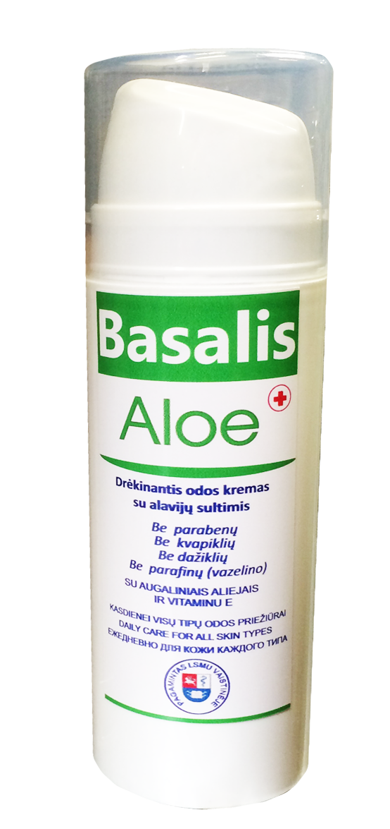 Drėkinamasis kremas jautriai odai su alavijais BASALIS ALOE, 150 ml ...