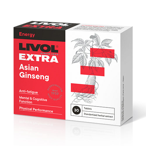 Ženšenis energijai LIVOL EXTRA ASIAN GINSENG, 30 tab. | Internetinėje ...