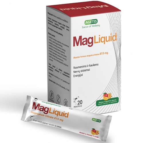 Magnio citratas MAGLIQUID 815 mg, 20 pak. | Internetinėje “MANO vaistinėje”