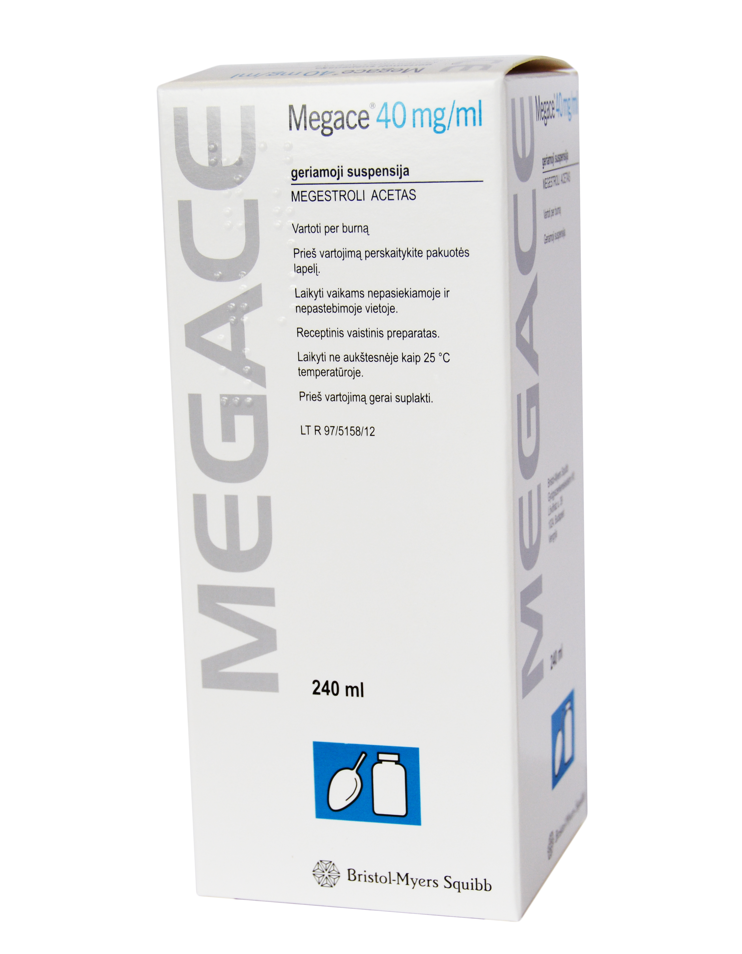 Megace 40mg/ml ger.susp.240ml | Internetinėje “MANO vaistinėje”