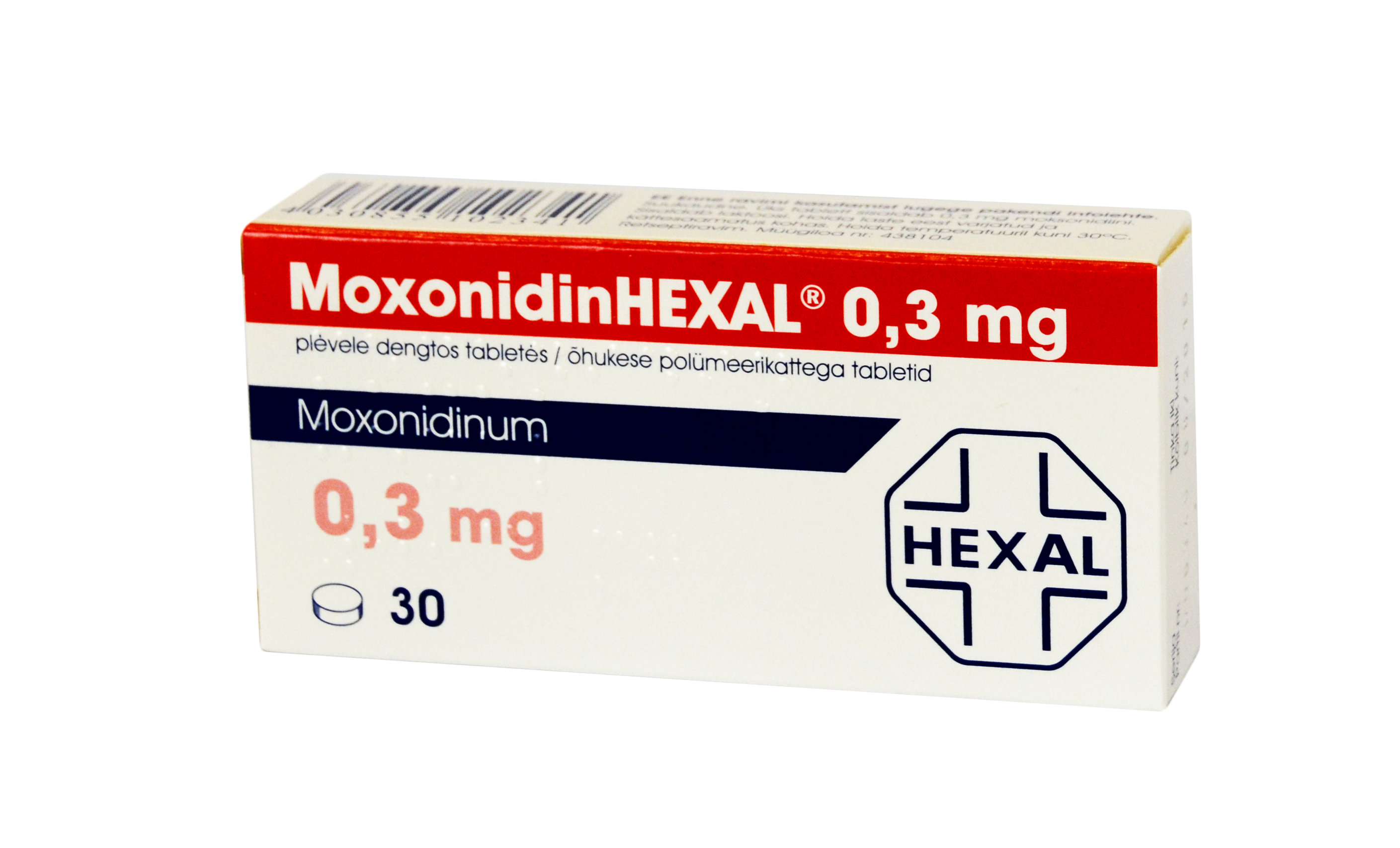 MoxonidinHEXAL 0.3mg tabletės N30 | Internetinėje “MANO vaistinėje”