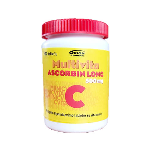 Multivita Ascorbin Long 500mg tabletės N100