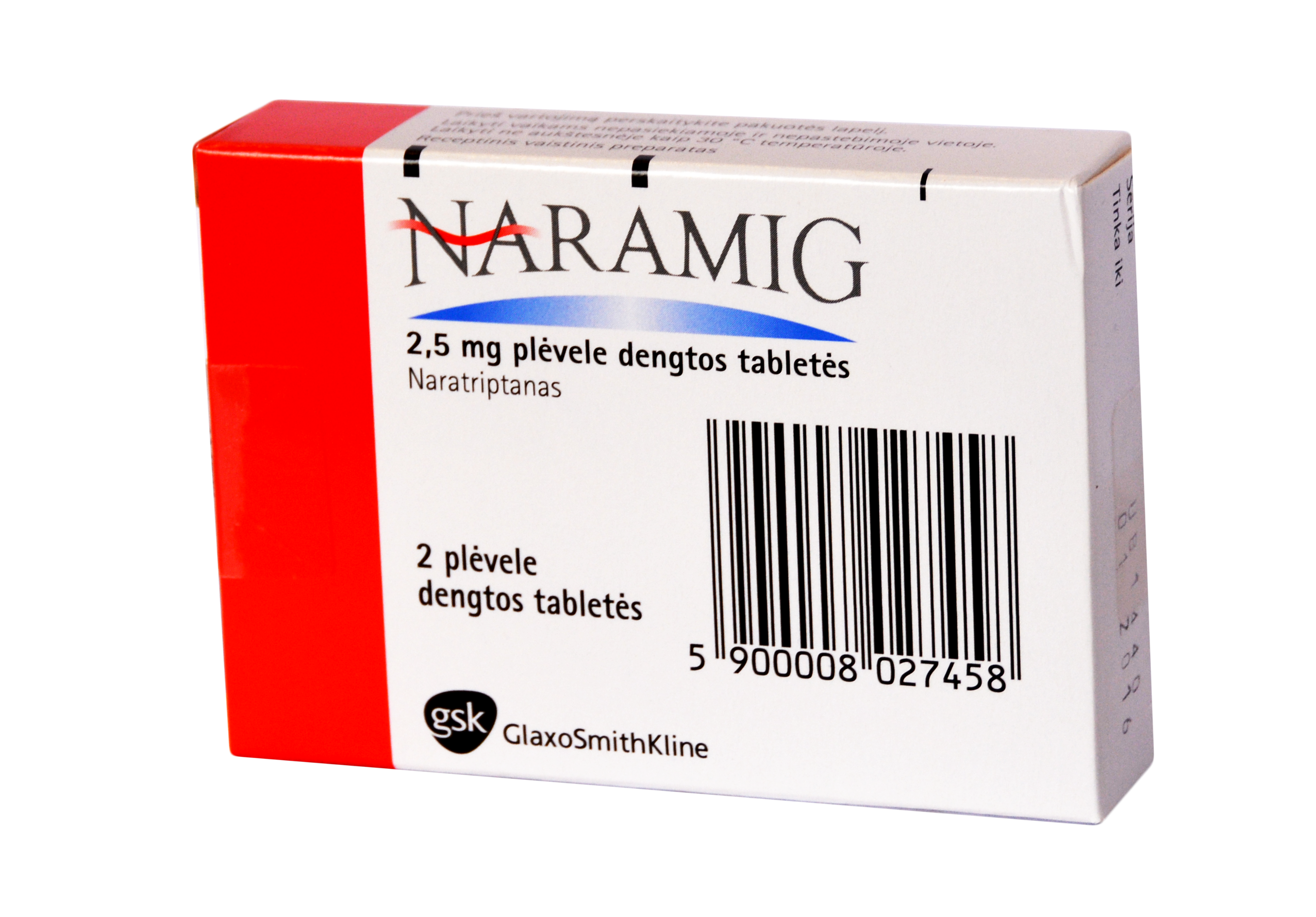 Naramig 2.5mg tabletės N2 | Internetinėje “MANO vaistinėje”