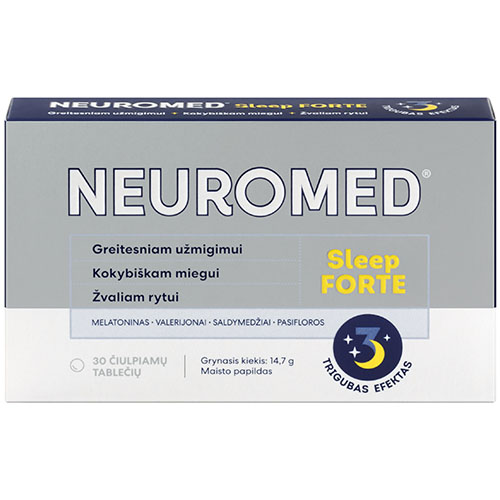 Miegui NEUROMED SLEEP FORTE, 30 čiulpiamų tablečių | Internetinėje ...