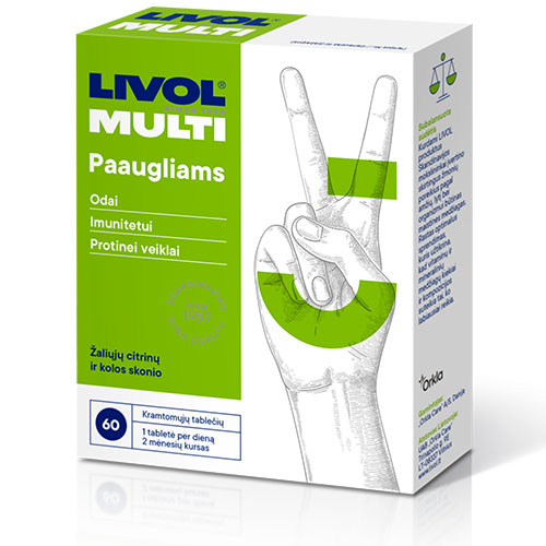 Paaugliams LIVOL MULTI, 60 kramtomųjų tab. | Internetinėje “MANO ...