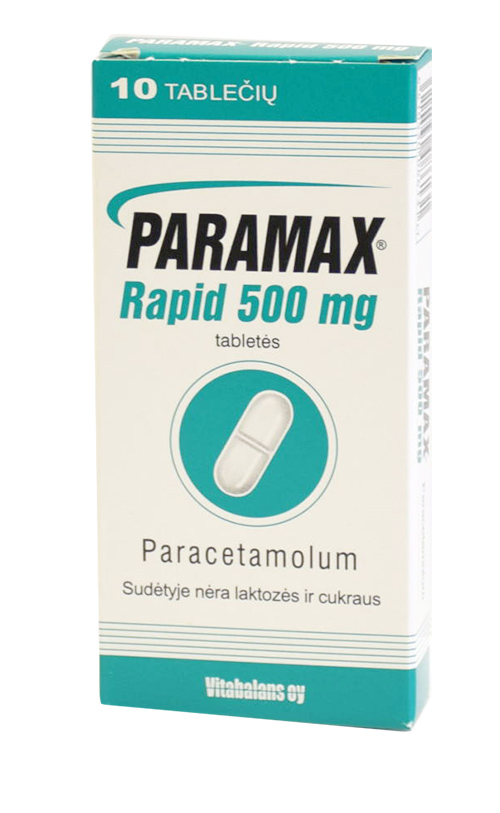 Paramax Rapid 500 mg tabletės, N10
