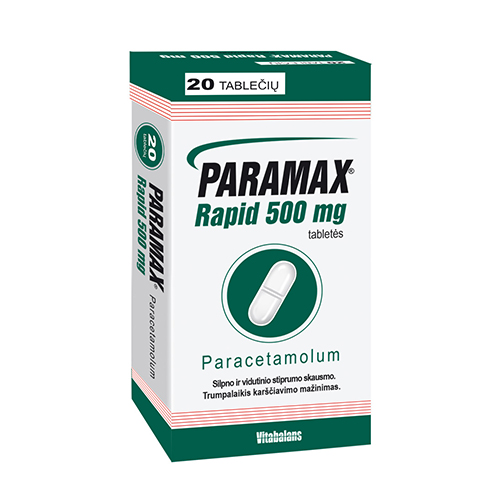 Paramax Rapid 500mg tab. N20 | Internetinėje “MANO vaistinėje”
