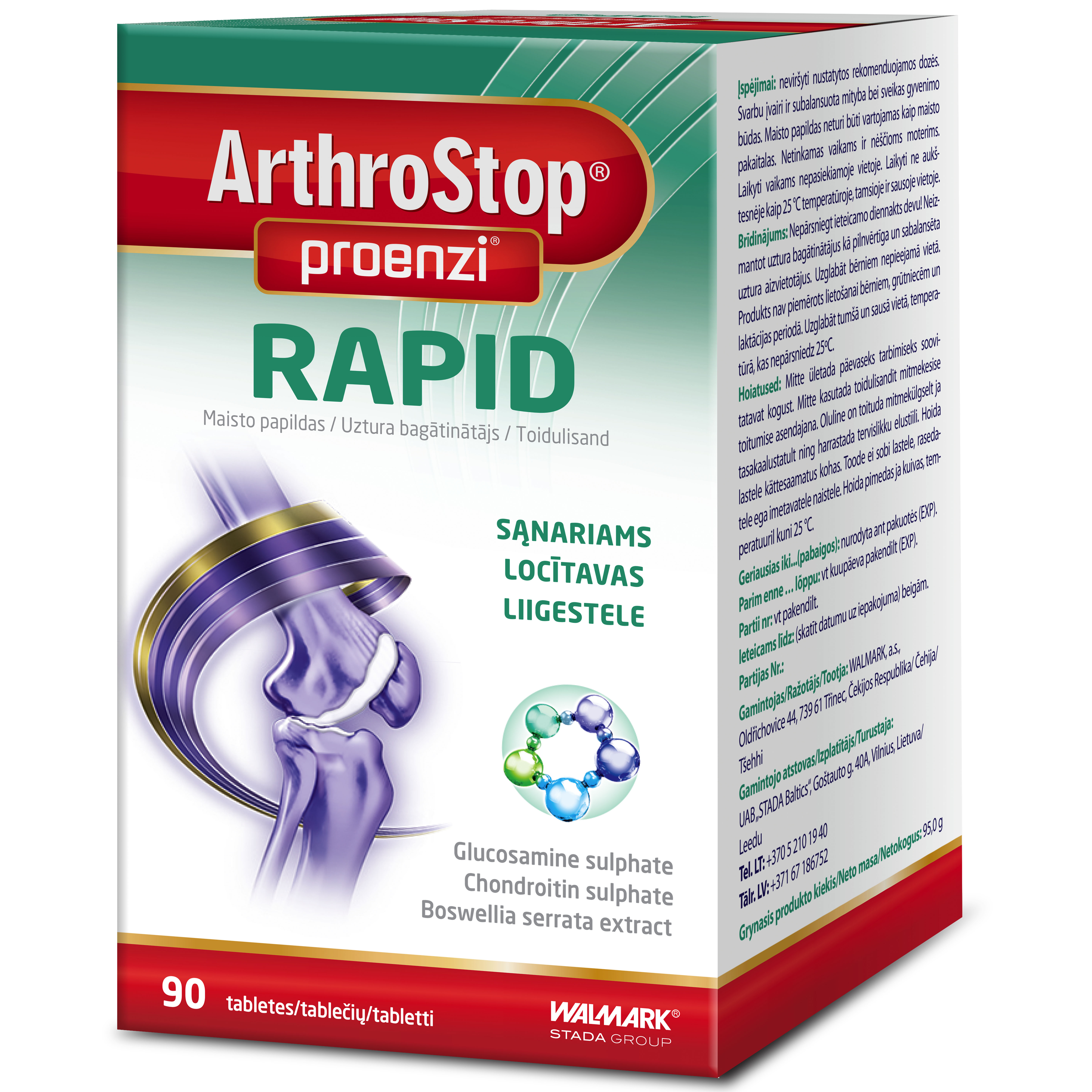 Sąnariams PROENZI ATHROSTOP RAPI, 90 tablečių | Internetinėje “MANO ...