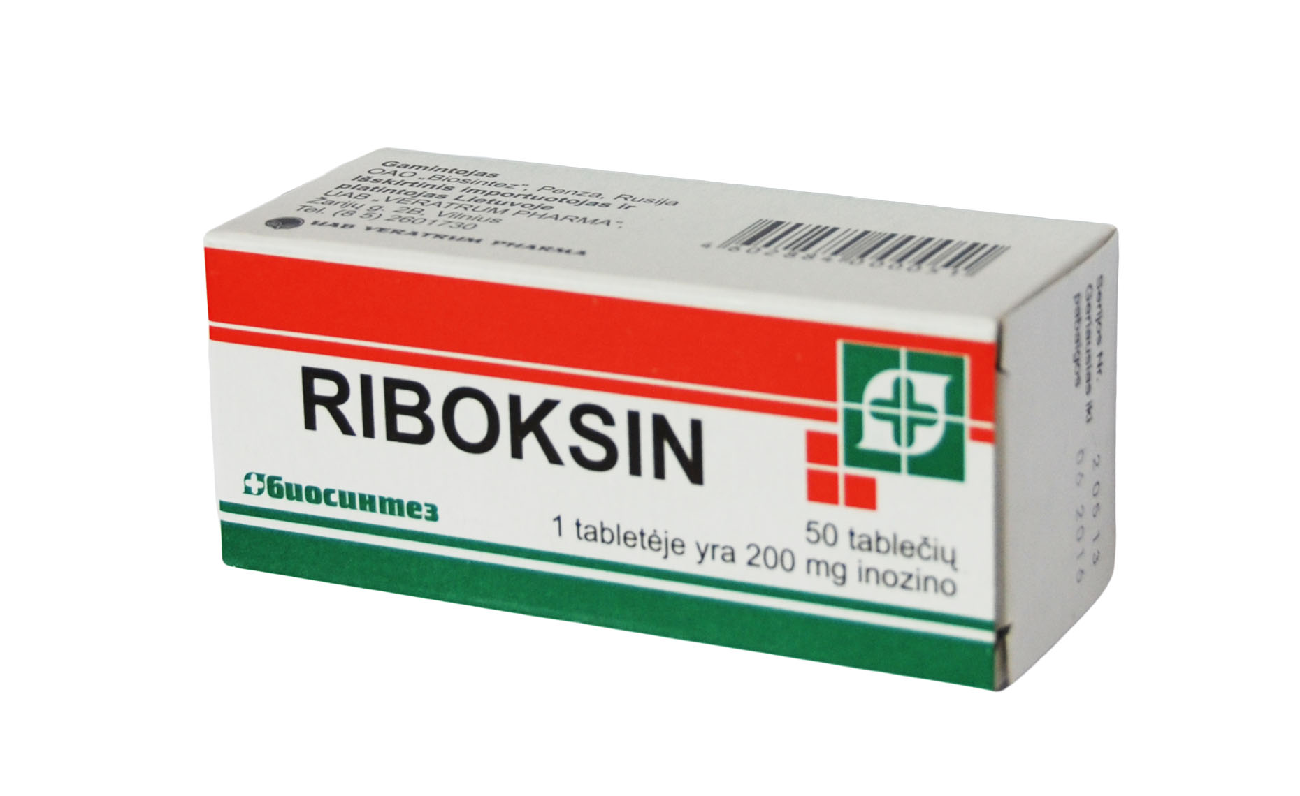 Riboksin 200 mg tabletės širdžiai, N50