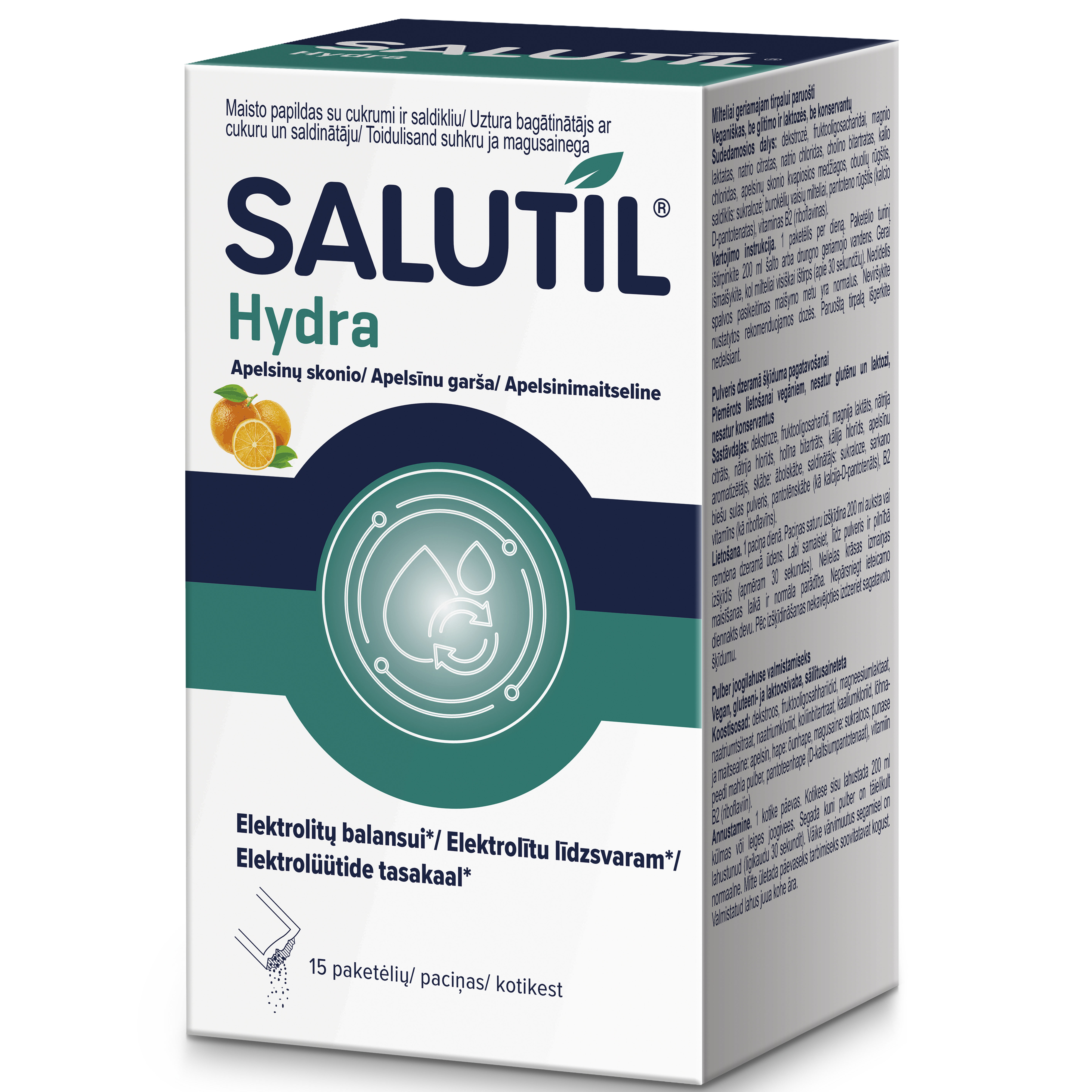 Elektrolitų balansui SALUTIL HYDRA, 15 pak. | Internetinėje “MANO ...
