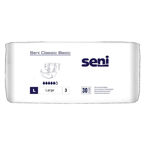 Sauskelnės suaugusiems SENI CLASSIC BASIC, L dydis, 30 vnt ...
