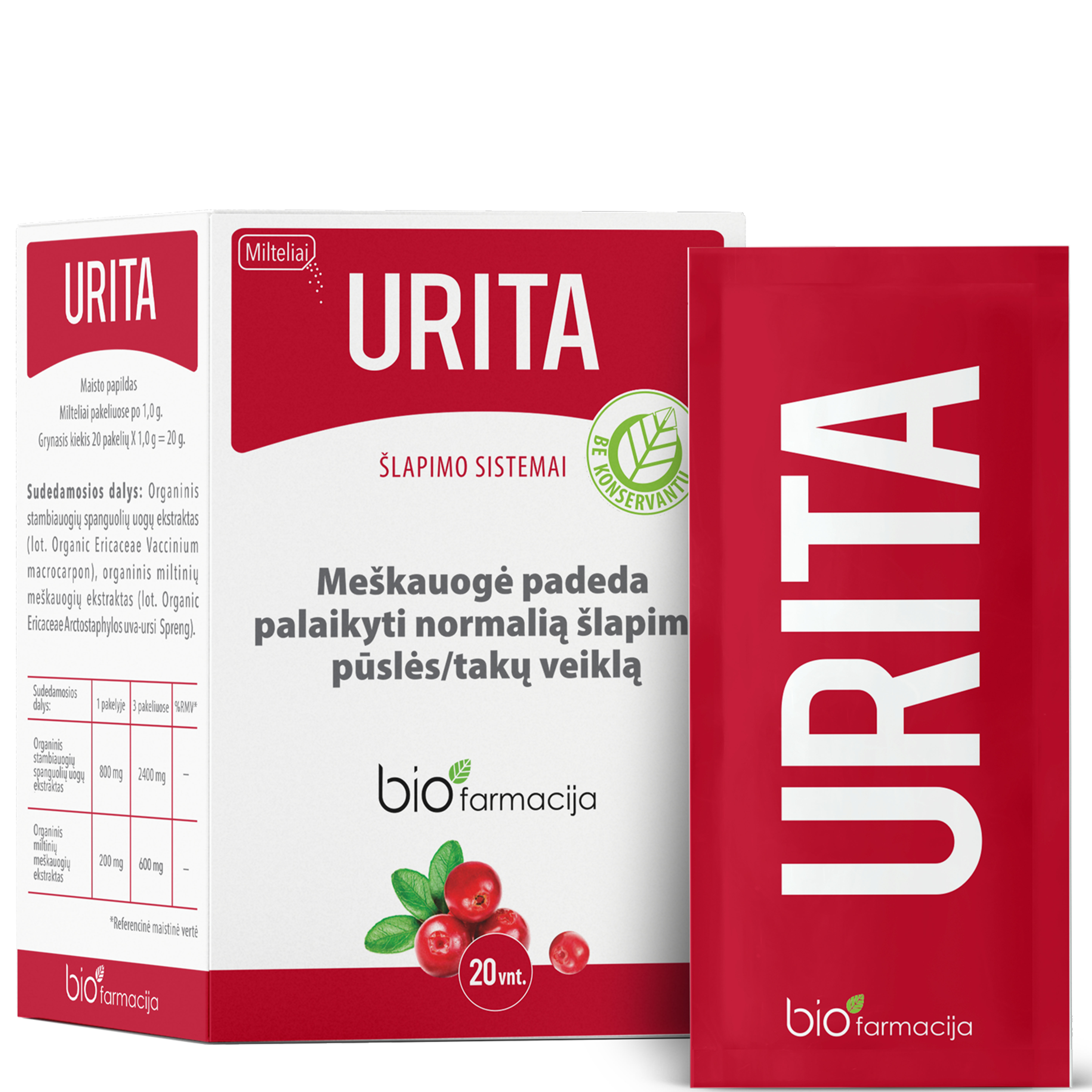 Šlapimo sistemai URITA, 20 pak. | Internetinėje “MANO vaistinėje”