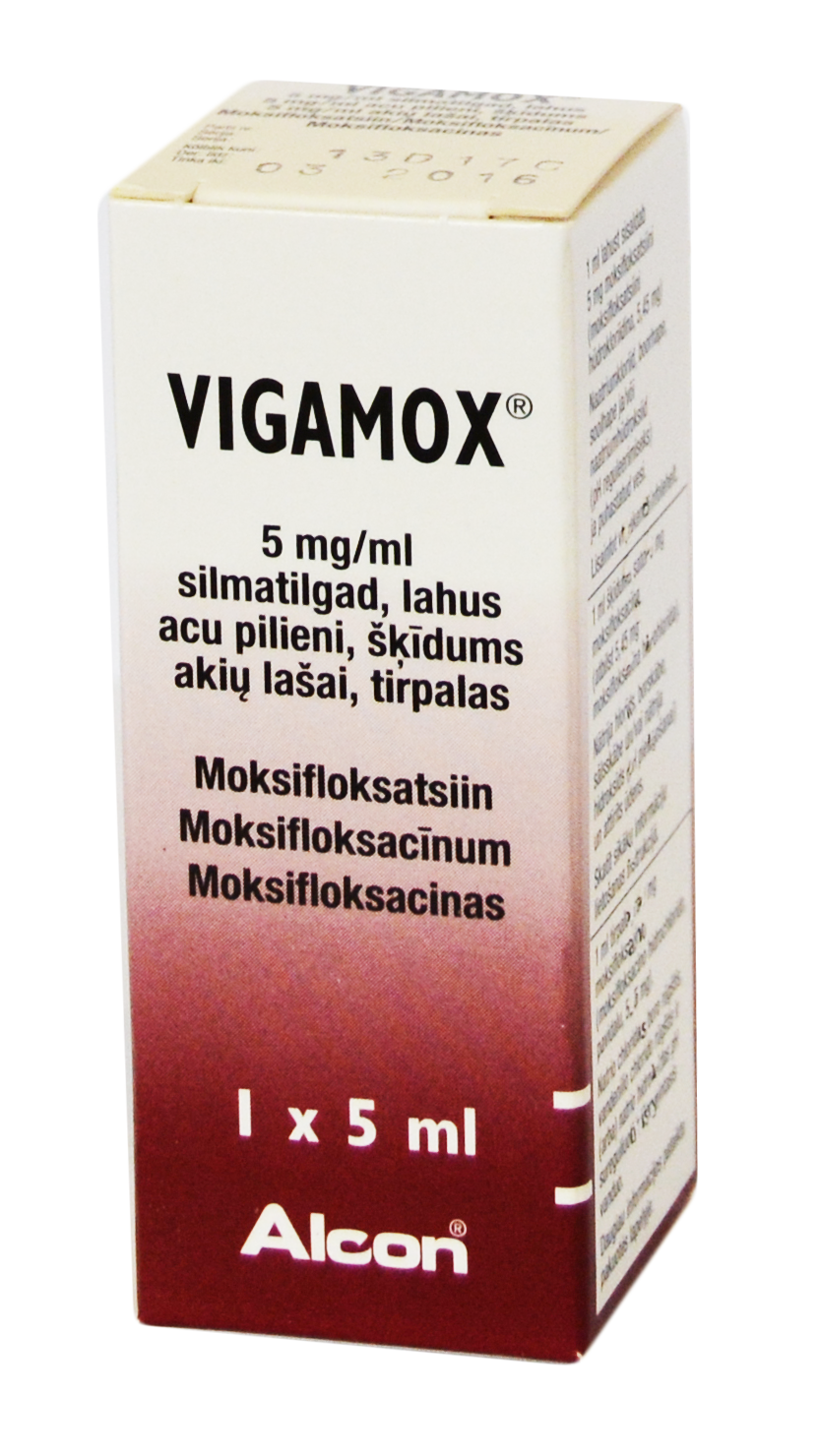 Vigamox 5mg/ml gtt.5ml N1 | Internetinėje “MANO vaistinėje”