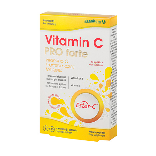 Vitamin C PRO forte, 30 kramtomų tablečių | Internetinėje “MANO vaistinėje”