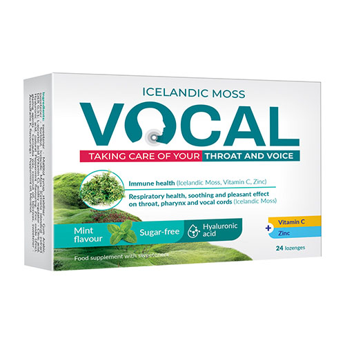 Kvėpavimo ir imuninei sistemai VOCAL HA, pipirmėčių skonio, 24 pastilės ...